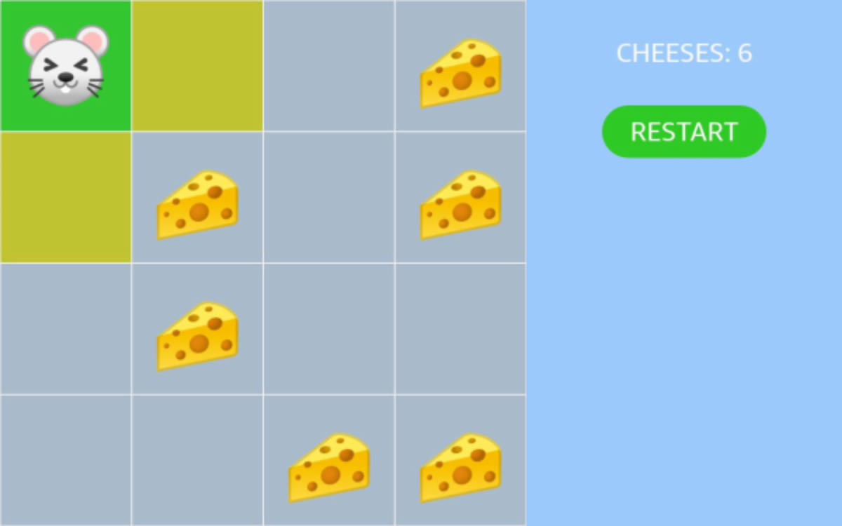 A sample to move the character in the grid by touch